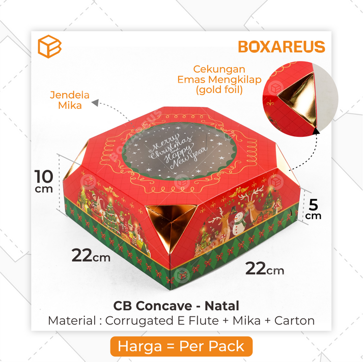 Cake Box - CB Concave Natal (10 Pc) – Box Are Us