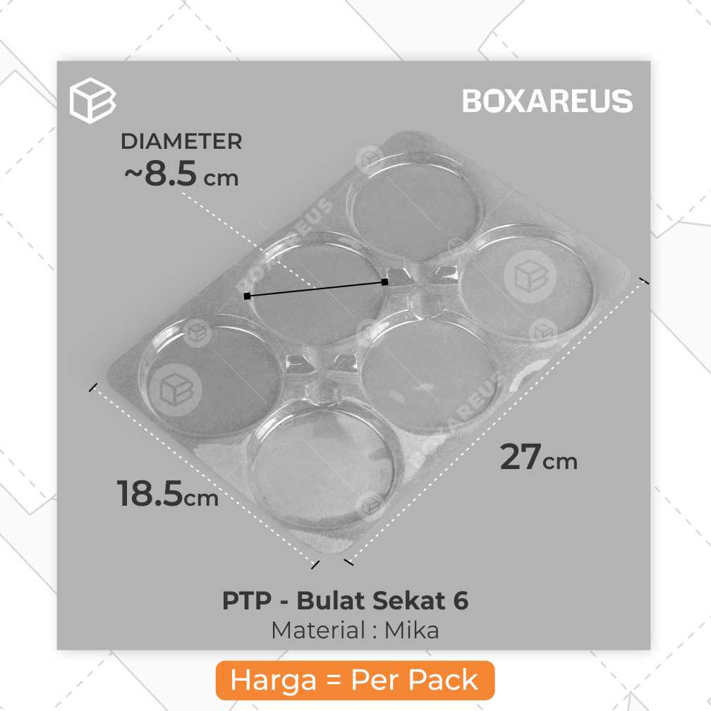 Plastik Tray Puding - PTP Bulat 6 (50 Pc) – Box Are Us