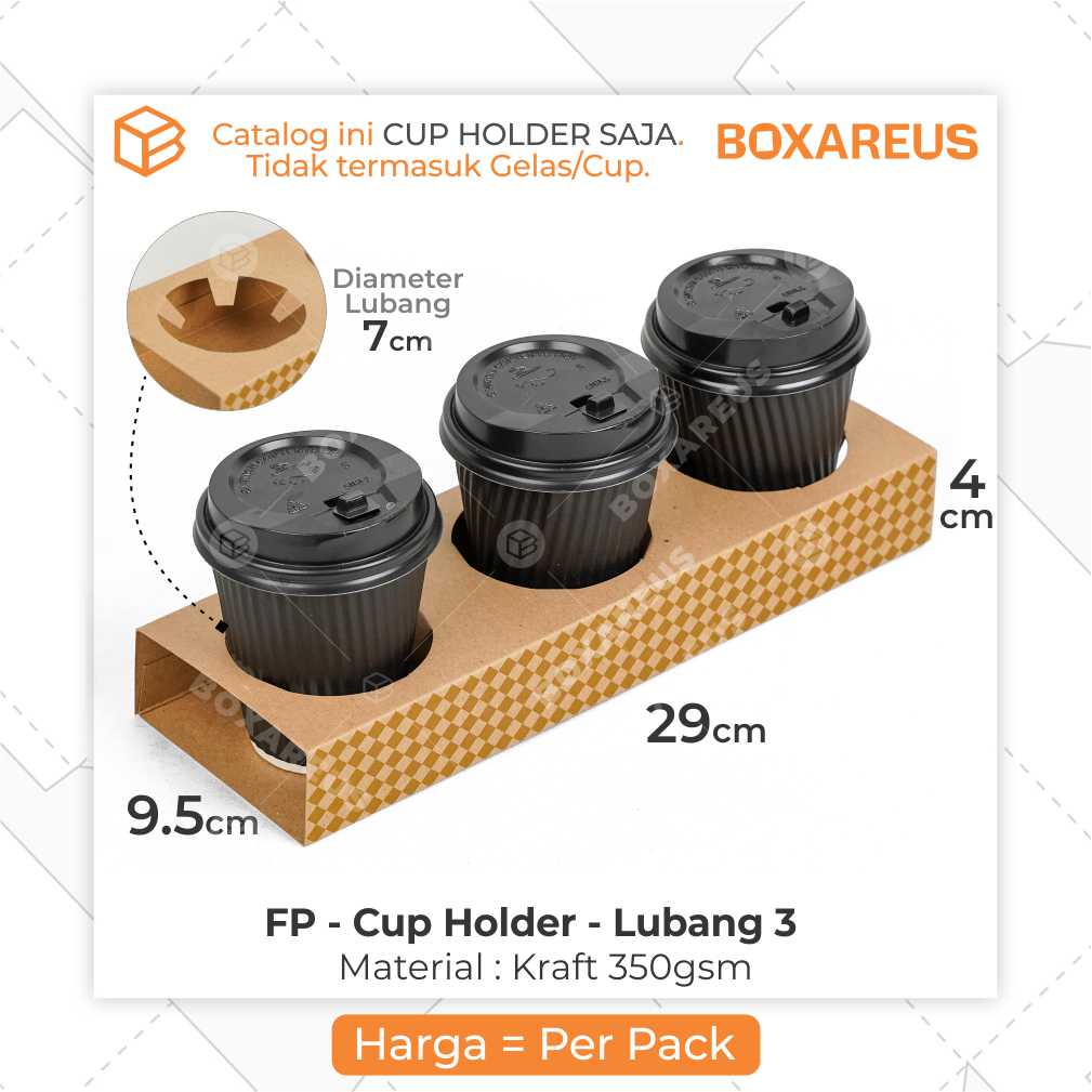 Alas/Tatakan - FP Cup Holder Lubang 3 (50 Pc) – Box Are Us